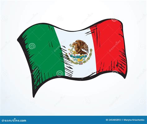 Bandera De M Xico Signo De Dibujo Vectorial Ilustraci N Del Vector
