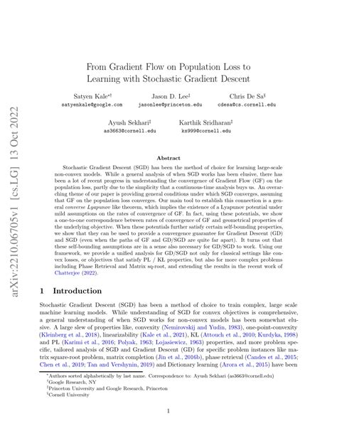 pdf from gradient flow on population loss to learning with stochastic gradient descent