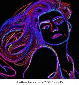 Digital Drawing Brunette Girl Femme Fatale Ai