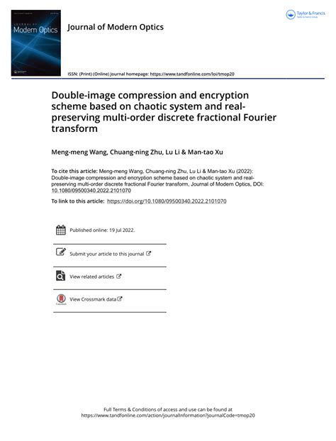 pdf double image compression and encryption scheme based on chaotic system and real preserving