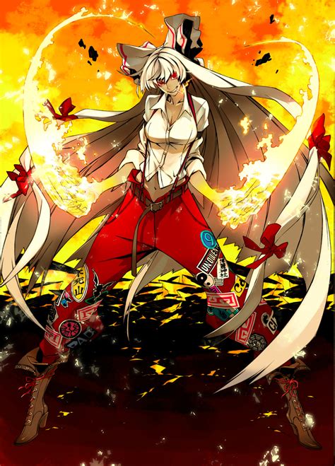 Fujiwara No Mokou Touhou Mobile Wallpaper 387954 Zerochan Anime