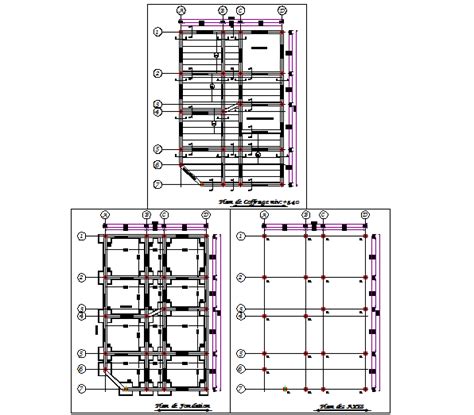 Beam And Column Plan Layout File Cadbull