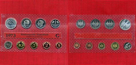 Deutschland Kursmünzensatz mit 5 DM Silberadler BRD 1973 G KMS 1