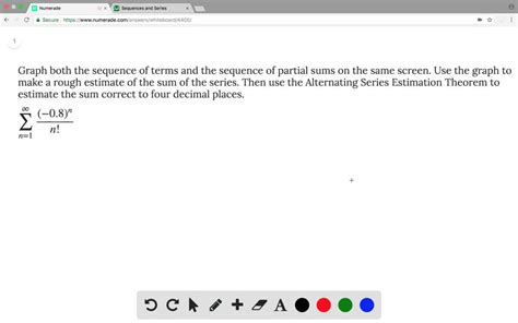 solved graph both the sequence of terms and the sequence of partial sums on the same screen use