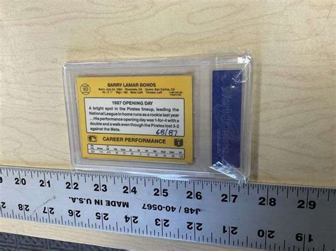 1987 Donruss Opening Day Barry Bonds Rookie Card Legacy Auction Company