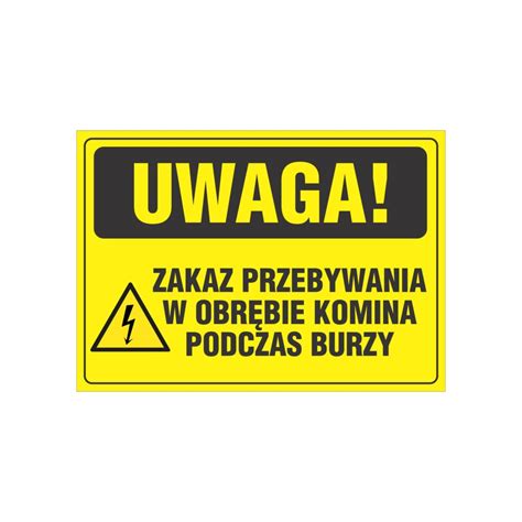 Uwaga Zakaz przebywania w obrębie komina podczas burzy