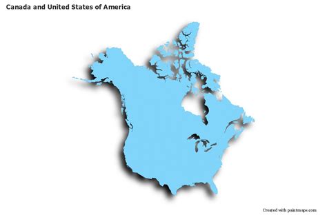 Mapas de muestra para Canadá y los Estados Unidos de América azul