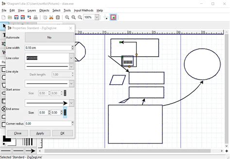 How To Make Flow Charts Using Dia Diagram Editor Youtube
