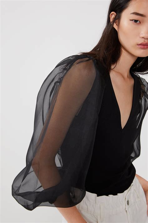 Venta Camisa Con Mangas Transparentes En Stock