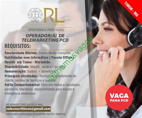 Operador A De Telemarketing Pcd Vaga S Timon Ma Themos