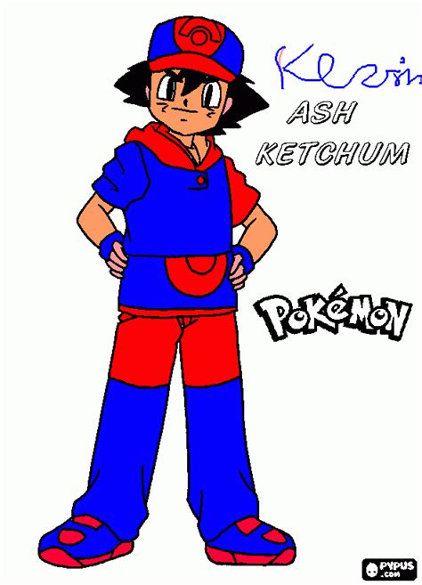 Ash Ketchum Dib Coloring Page Printable Ash Ketchum Dib