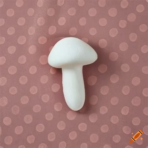 Sculpture Of A White Mushroom Tooth On Fabric On Craiyon