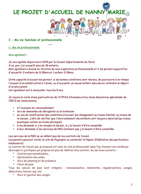 Mon Projet D Accueil Chez Marie And Co Assistante Maternelle Montessori