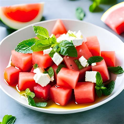 Salade de pastèque feta et menthe