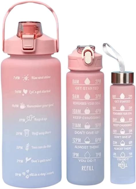 Kit 3 Garrafa De Água Squeeze Galão 2l Litros Motivacional Academia