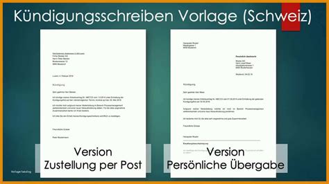 Ideal Kündigungsschreiben Vorlage Arbeitsvertrag Schweiz 163369