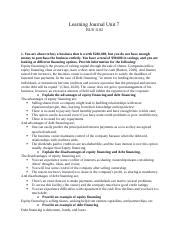 Learning Journal Unit Bus Docx Learning Journal Unit Bus