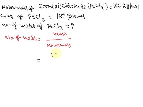 Solved How How Many Many Moles Grams Moles Of Iron I Grams Of Iron Ii
