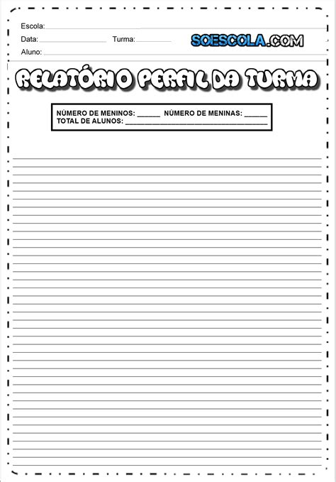 Modelo De Relat Rio Perfil Da Turma Dicas E Sugest Es Modelos Prontos