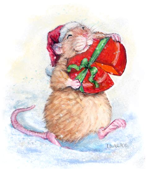 Pin by Modorova Svetlana on Мышки крыски Watercolor christmas cards