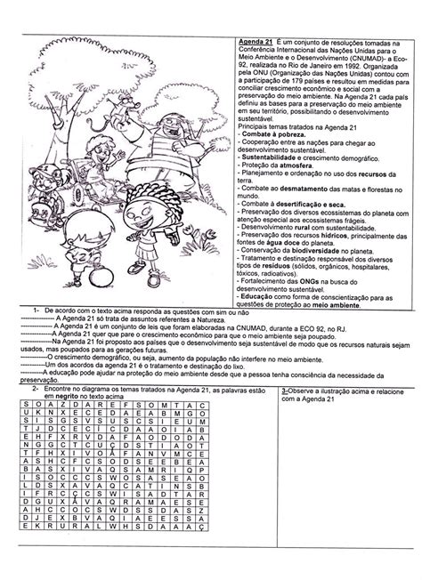 HISTÓRIA E GEOGRAFIA TÔ POR DENTRO Atividades sobre Agenda 21