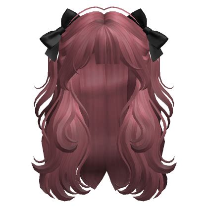 Wavy Half Up Pigtails With Ribbons Dark Pink Roblox Item Rolimon S
