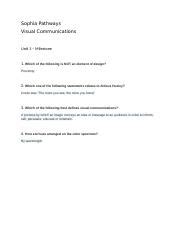 Visual Communications Unit 1 Milestone Docx Sophia Pathways Visual