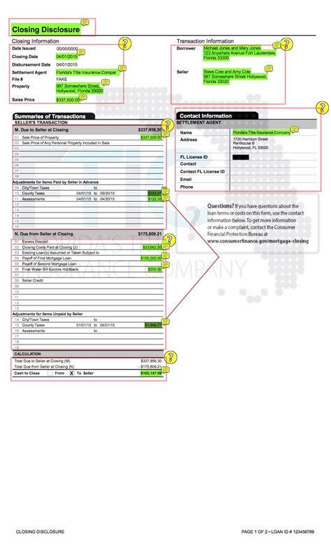 Free Fillable Seller S Closing Disclosure Form Printable Forms Free