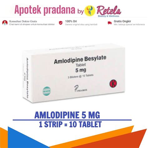 Jual Amlodipine Mg Ogb Strip Tablet Gen Pi Shopee Indonesia