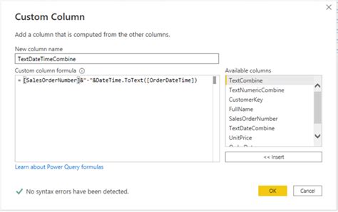 Power BI Concatenate Stings With Power Query M Language