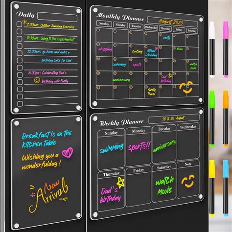 Amazon Aosite Acrylic Magnetic Calendar For Fridge X