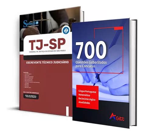Kit Tj Sp Técnico Judiciário Caderno De 700 Questões De Professores