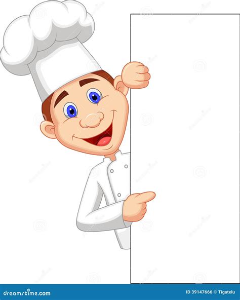 Cartoon Chef With Menu Background Royalty Free Vector Image