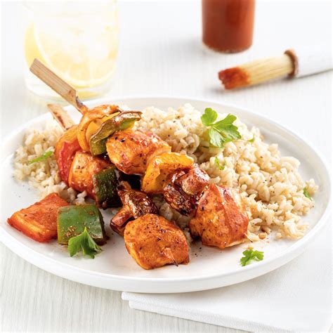 Brochettes De Poulet Au Four Sauce Barbecue Piquante Les Recettes De