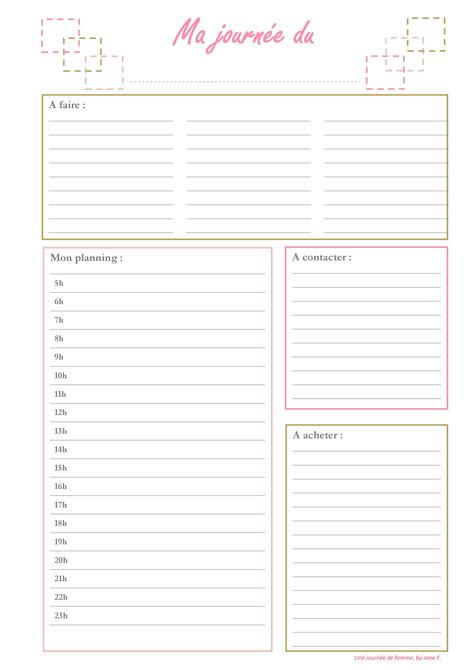 Semainier gratuit à imprimer jolis plannings PDF au format A4