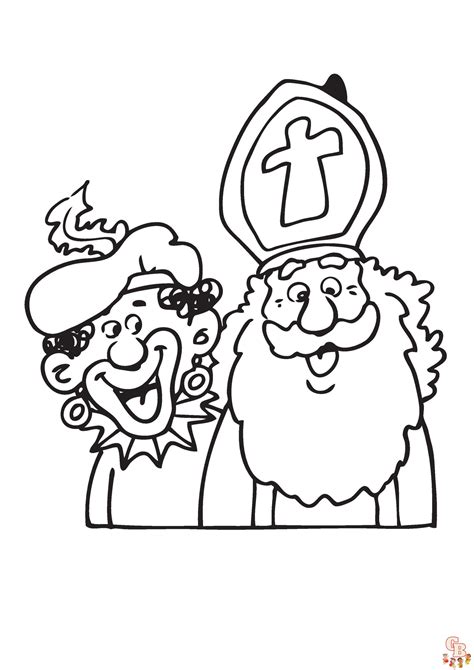 Sinterklaas En Piet Kleurplaat Gratis En Makkelijk Printen KleurplatenGB