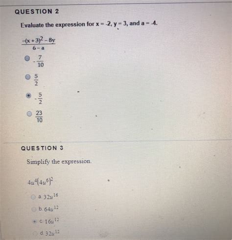 solved question 2 evaluate the expression for x 2 y 3