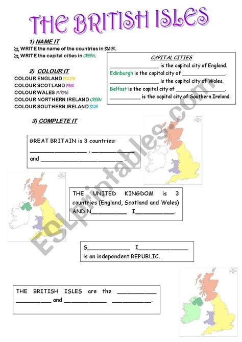 British Isles Part Esl Worksheet By Stefanystef