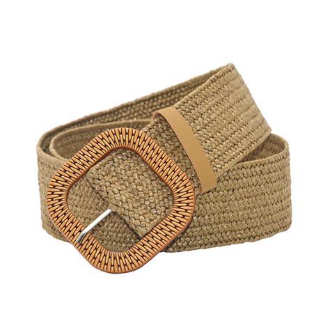 Women Belt Straw Woven Elastic Stretch Wide Waist Belts For Dresses