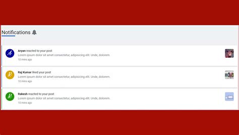 notification page design html html css tutorials