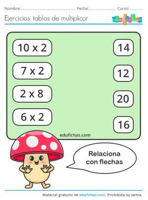 Tabla Del Fichas Ejercicios Aprende A Multiplicar Gratis