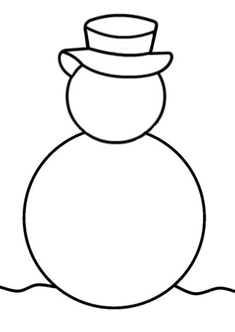 A Black And White Drawing Of A Snowman With A Hat On It S Head