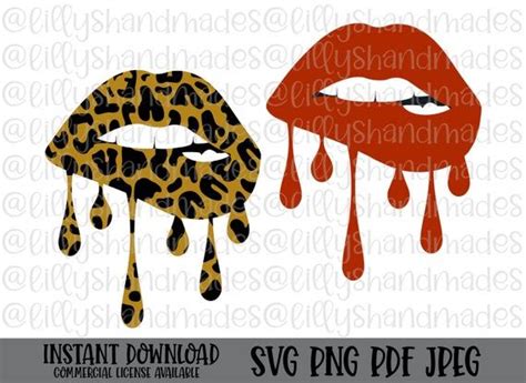 Lips Svg Biting Lips Svg Dripping Lips Svg Printable Lips Etsy