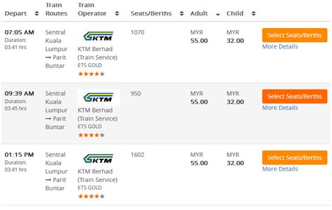 ETS Train Ticket Online Booking Tiket Bas Online KTM Online