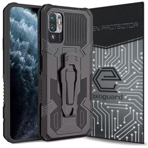 Etui Exoguard Predator Szkło Redmi Note 10 5G Poco M3 Pro 5G