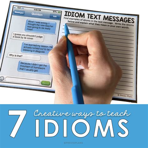 Creative Activities To Teach Idioms Presto Plans