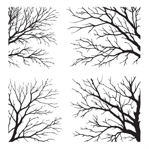 mínimo otoño desnudo árbol vector silueta 36285871 Vector en Vecteezy