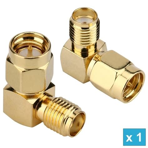 Aerial Net SMA Male To SMA Female Right Angle Adapter
