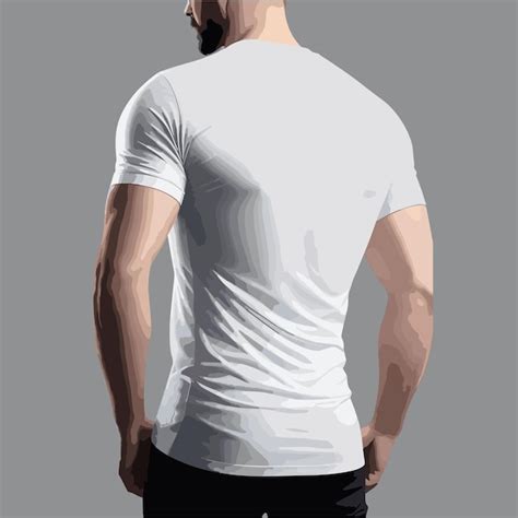 Joven De Espaldas Con Dise O De Camiseta Blanca Vector Premium