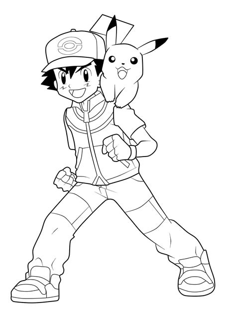Ash And Pikachu Coloring Pages